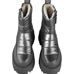 Buffalo Damen Winterstiefel "Buffalo ASPEN PUFFER ZIP - VEGAN NYLON", Gr. 37grau, Kunstfaser, unifarben, Schuhe