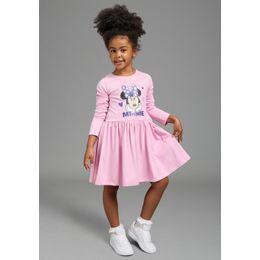 Kidsworld M&auml;dchen Jerseykleid "MINNIE MOUSE Kleid, Disney"rosa, Gr. 128, bedruckt, Single Jersey, Obermaterial: 100% Baumwolle, Kleider, Jerseykleid,