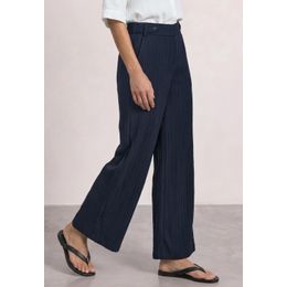 Street One Damen Stoffhoseschwarzest blau, Gr. 42, unifarben, Web, Obermaterial: 56% Polyester, 41% Viskose, 3% Elasthan. Futter: 100% Polyester,