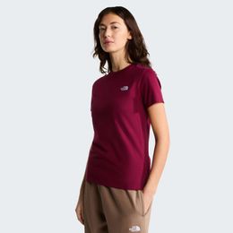 The North Face Damen T-Shirt "W EVOLUTION SIMPLE DOME SLM SHORT SLEEVE"burgundy crush, Gr. XS, Obermaterial: 100% Baumwolle, Shirts, schmaler