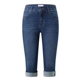 AENGELS Damen Shorts "AENGELS CAPRI TURN UP"mid blau used, Gr. 42, unifarben, 89% Baumwolle, 8% Polyester, 3% Elasthan, Hosen