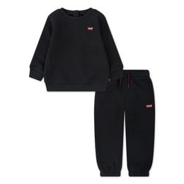 LEVI'S KIDS M&auml;dchen Sweatshirt "LVN HOODIE & JOGGER SET"jet schwarz, Gr. 24M, unifarben, Sweatware, Obermaterial: 60% Baumwolle, 40% Polyester,