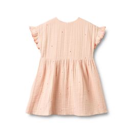 Wheat M&auml;dchen A-Linien-Kleid "Wheat Dress Lace Thit"powder hearts, Gr. 140, unifarben, 100% Baumwolle, Kleider