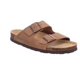 Rohde Herren Pantolette "GRADO", Gr. 44camelfarben, Veloursleder, unifarben, Schuhe, Sommerschuh, Hausschuh, Schlappen, Strandschuh mit Softfu&szlig;bett