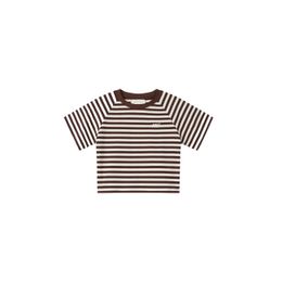 Damen T-Shirt "Another Cotton Lab Another Stripe Crop Top"stripe sanftes wei&szlig; braun, Gr. XS, ANOTHER COTTON LAB, gestreift, 95% Polyester, 5%