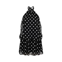 CLOUD 5IVE Damen A-Linien-Kleid "CLOUD 5IVE Chiffon Dress"schwarz, wei&szlig;, Gr. L, 100% Polyester, Kleider
