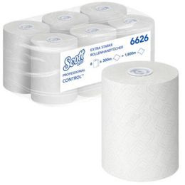 Scott&reg; Rollenpapiert&uuml;cher Control 6626, extrastark, 1-lagig, 6 Rollen &aacute; 300 m, wei&szlig;