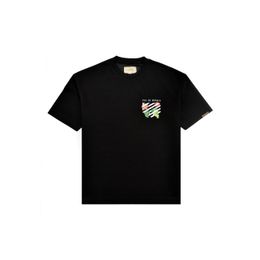 PAS DE MONACO Herren T-Shirt "Pas De Monaco FLORAL LINE T-SHIRT"schwarz, Gr. L, bedruckt, 70% Polyester, 30% Baumwolle, Shirts