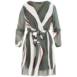 CLOUD 5IVE Damen A-Linien-Kleid "CLOUD 5IVE Long-sleeve Dress Waves"olive, Gr. XXL, unifarben, 100% Polyester, Kleider