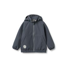 Wheat Kinder Outdoorjacke "Wheat Softshell Jacket Alleo"graublau, Gr. 152, mehrfarbig, 100% Polyester, Jacken, reflektierend