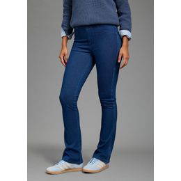 Arizona Damen Jeansjeggings "im 4 Way Stretch, Quer- und L&auml;ngselastisch, Bootcut"mid blau washed, Gr. 38, unifarben, Denim/Jeans, Obermaterial: 57%