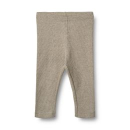 Wheat M&auml;dchen Leggings "Wheat Rippenjersey Leggings Jules"gravel melange, Gr. 86, unifarben, 96% Baumwolle (Bio), 4% Elasthan, Hosen