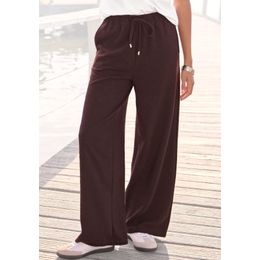 Venice Beach Damen Sweathose "mit weitem, lockeren Bein"dunkelbraun, Gr. 40, unifarben, Sweatware, Obermaterial: 98% Polyester, 2% Elasthan, Hosen,