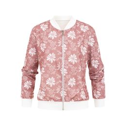 CLOUD 5IVE Damen Bomberjacke "CLOUD 5IVE Blouson Bomber Jacket"rose, wei&szlig;, Gr. XXL, 95% Viskose, 5% Elasthan, Jacken