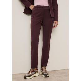 Tamaris Damen Anzughose "mit schlanker Passform mit elastischem Bund"bordeaux, Gr. 40, unifarben, Web, Obermaterial: 93% Polyester, 7% Elasthan,