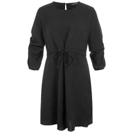 CLOUD 5IVE Damen A-Linien-Kleid "CLOUD 5IVE Longsleeve Musselin Dress"schwarz, Gr. M, unifarben, 95% Polyester, 5% Elasthan, Kleider