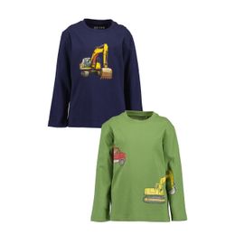 Blue Seven Jungen Langarmshirtmultipack 1, Gr. 116, bedruckt, unifarben, Single Jersey, Obermaterial: 100% Baumwolle, Shirts, Baumwolle