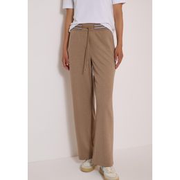 Cecil Damen Stoffhosecreamy mocha melange, Gr. M, unifarben, Stoff, 71% Polyester, 25% Viskose, 4% Elasthan, Hosen, Elastikbund mit Tunnelzug