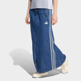 Damen Sweatrock "STADIUM WASHED DENIM LOOSE FIT SKIRT", blau, Gr. XS, adidas Sportswear, Obermaterial: 100% Baumwolle, R&ouml;cke, f&uuml;r Erwachsene,