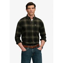 Superdry Herren Langarmhemd "L/S COTTON LUMBERJACK SHIRT"frontier check olive gr&uuml;n, Gr. M, kariert, Web, Obermaterial: 100% Baumwolle, Hemden,