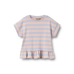 Wheat M&auml;dchen T-Shirt "Wheat T-shirt S/S Marie"powder stripe, Gr. 104, gestreift, 100% Baumwolle, Shirts