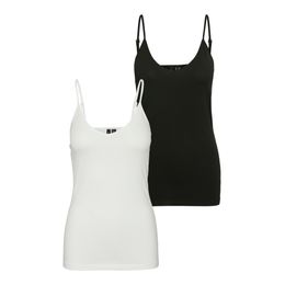 V&eacute;ro Moda VERO MODA Damen Spaghettitop "VMMAXI MY SOFT V SINGLET 2PACK"snow wei&szlig; pack:schwarz, Basic, Gr. XS, unifarben, Jersey, Obermaterial: 95% Baumwolle,