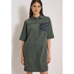 Cecil Damen Midikleiddried olive gr&uuml;n, Gr. XL, unifarben, Web, 100% Baumwolle, Kleider, knielang