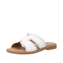 Remonte Damen Pantolette, Gr. 37sanftes wei&szlig;, Leder, Schuhe, Sommerschuh, Flat, Strandschuh mit Feel Soft-Ausstattung