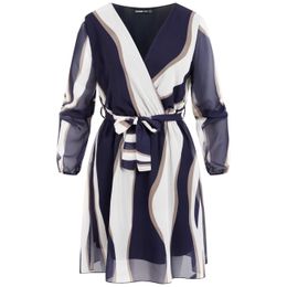 CLOUD 5IVE Damen A-Linien-Kleid "CLOUD 5IVE Long-sleeve Dress Waves"navy, Gr. XS, unifarben, 100% Polyester, Kleider
