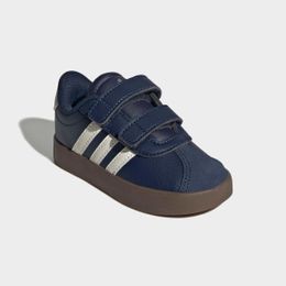 M&auml;dchen Sneaker "VL COURT 3.0 KIDS", adidas Sportswear, Gr. 23, blau, Leder, Synthetik, Schuhe, inspiriert vom Design des adidas samba, f&uuml;r Kinder