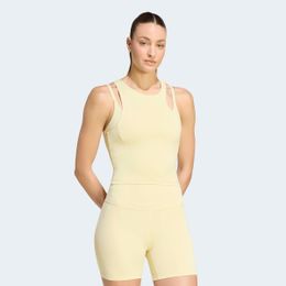 Damen Tanktop "ALL ME"dual gelb, Gr. XS, adidas Performance, Obermaterial: 81% Polyester, 19% Elasthan, Tops, vom Ballett inspiriert, ohne