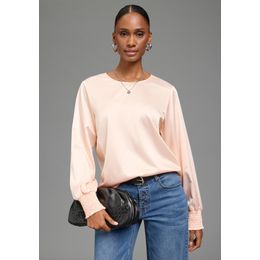 Laura Scott Damen Schlupfbluserosa, Gr. 36, leicht gl&auml;nzend, Web, Obermaterial: 100% Polyester, Blusen, Festliche Satin-Bluse, Elastikb&uuml;ndchen am