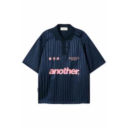 Damen Shirttop "Another Cotton Lab Rave & Athletic Soccer Jersey"navy blau, Gr. XXL, ANOTHER COTTON LAB, 100% Polyester, Tops