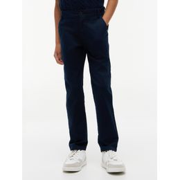 Tommy Hilfiger Jungen Chinohoseschwarz night navy, Gr. 4, unifarben, Web, Obermaterial: 97% Baumwolle, 3% Elasthan, Hosen, Kinder bis 16 Jahre