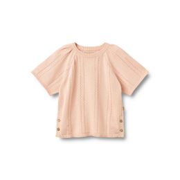 Wheat M&auml;dchen Sweater "Wheat Knit Pullover S/S Vilna"powder, Gr. 140, unifarben, 100% Baumwolle, Sweatshirts