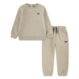 LEVI'S KIDS M&auml;dchen Sweatshirt "LVN HOODIE & JOGGER SET", beige, Gr. 12M, unifarben, Sweatware, Obermaterial: 60% Baumwolle, 40% Polyester,