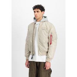 Herren Bomberjacke "MA-1 TT Two Tone Hood CW"organic beige, Gr. S, Alpha Industries, Obermaterial: 100% Nylon, Futter: 100% Nylon, Kapuze: 75%