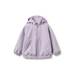 Wheat Kinder Outdoorjacke "Wheat Softshell Jacket Alleo"warm cosmic lila, Gr. 116, mehrfarbig, 100% Polyester, Jacken, reflektierend