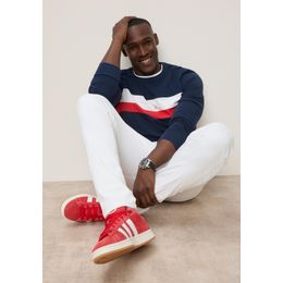 DELMAO Herren Langarmshirt "Neue Kollektion"dunkelblau, Gr. L, unifarben mit Farbeins&auml;tzen, Single Jersey, Obermaterial: 100% Baumwolle, Shirts,