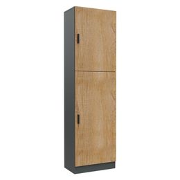 Vcm Mehrzweckschrank mit 2 Dreht&uuml;ren, 52 x 183 x 30 cm, Wohnzimmerschrank, B&uuml;roschrank und Aufbewahrungsschrank mit 5 F&auml;cher - Dilos
