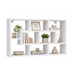 Vcm Wandregal mit 10 F&auml;chern, H&auml;ngeregal 85 x 48 x 16 cm, B&uuml;cherregal und Dekoregal f&uuml;r Wohnzimmer, B&uuml;ro und Flur - Opila