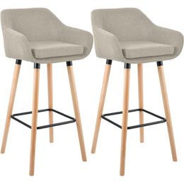 CLP 2er Set Barhocker Grant Stoff Farbe:creme