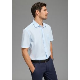 MAN'S WORLD MAN'S WORLD Herren Kurzarmhemdhellblau, Basic, Gr. 41, unifarben, Obermaterial: 55% Baumwolle, 45% Polyester, Hemden, Kurzarm