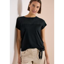 Cecil Damen T-Shirtpalm breeze gr&uuml;n, Gr. L, Jersey, Obermaterial: 50% Baumwolle, 50% Modal, Shirts, Sommerliche Leichtigkeit durch das Mesh-Detail
