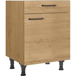 Unterschrank Nobilia, B:60cm H:87cm T:58,3cmfront: eiche sierra nachbildung korpus: eiche sierra nachbildung, K&uuml;che, Schr&auml;nke, ""MIAMI", Ausrichtung