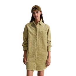 Marc O'Polo Damen Hemdblusenkleid "aus Organic Cotton Stretch"artichoke leaf, Gr. L, MARC O'POLO DENIM, unifarben, Obermaterial: 98% Baumwolle, 2% Elasthan,