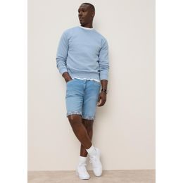 DELMAO Herren Jeansshortsblau used, Gr. 36, kontrastfarbene Details, Denim/Jeans, Obermaterial: 99% Baumwolle, 1% Elasthan, Jeans, gerade