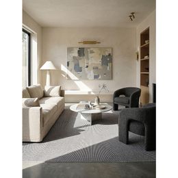 Niederflor-Teppich Kurzflor Beige 133x133 cm - COLFOSCO KADIMA DESIGN