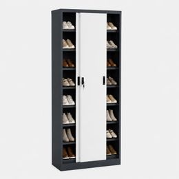 Vcm Metallschrank mit 8 F&auml;chern und 2 Schiebet&uuml;ren, Stahlschrank abschlie&szlig;bar, 80 x 180 x 40 cm, Schuhschrank und Universalschrank, Malivo