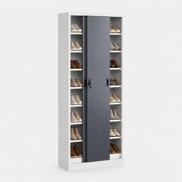 Vcm Metallschrank mit 8 F&auml;chern und 2 Schiebet&uuml;ren, Stahlschrank abschlie&szlig;bar, 80 x 180 x 40 cm, Schuhschrank und Universalschrank, Malivo